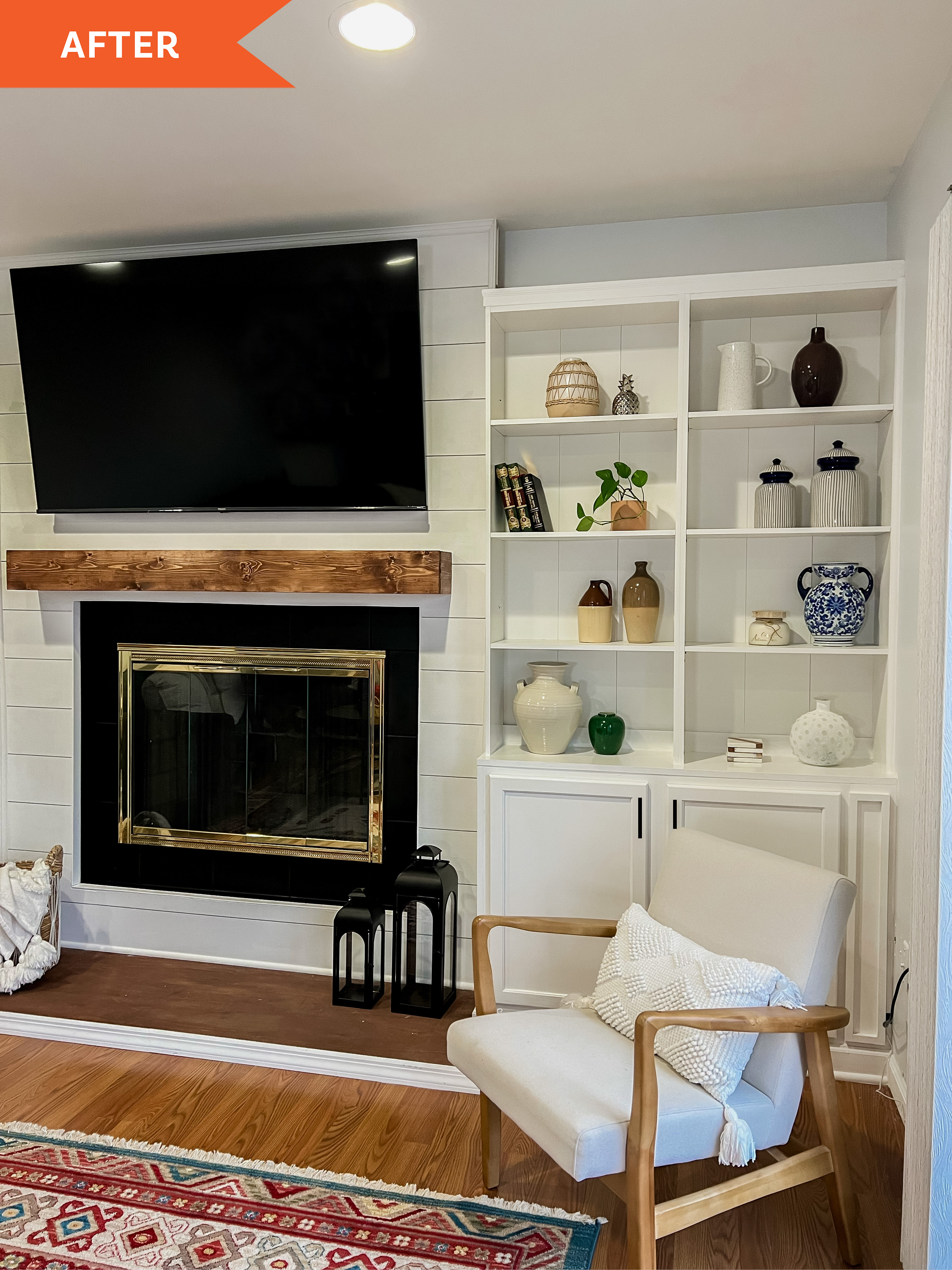 Family Room Redo with IKEA Built Ins Before and After Photos Apartment Therapy